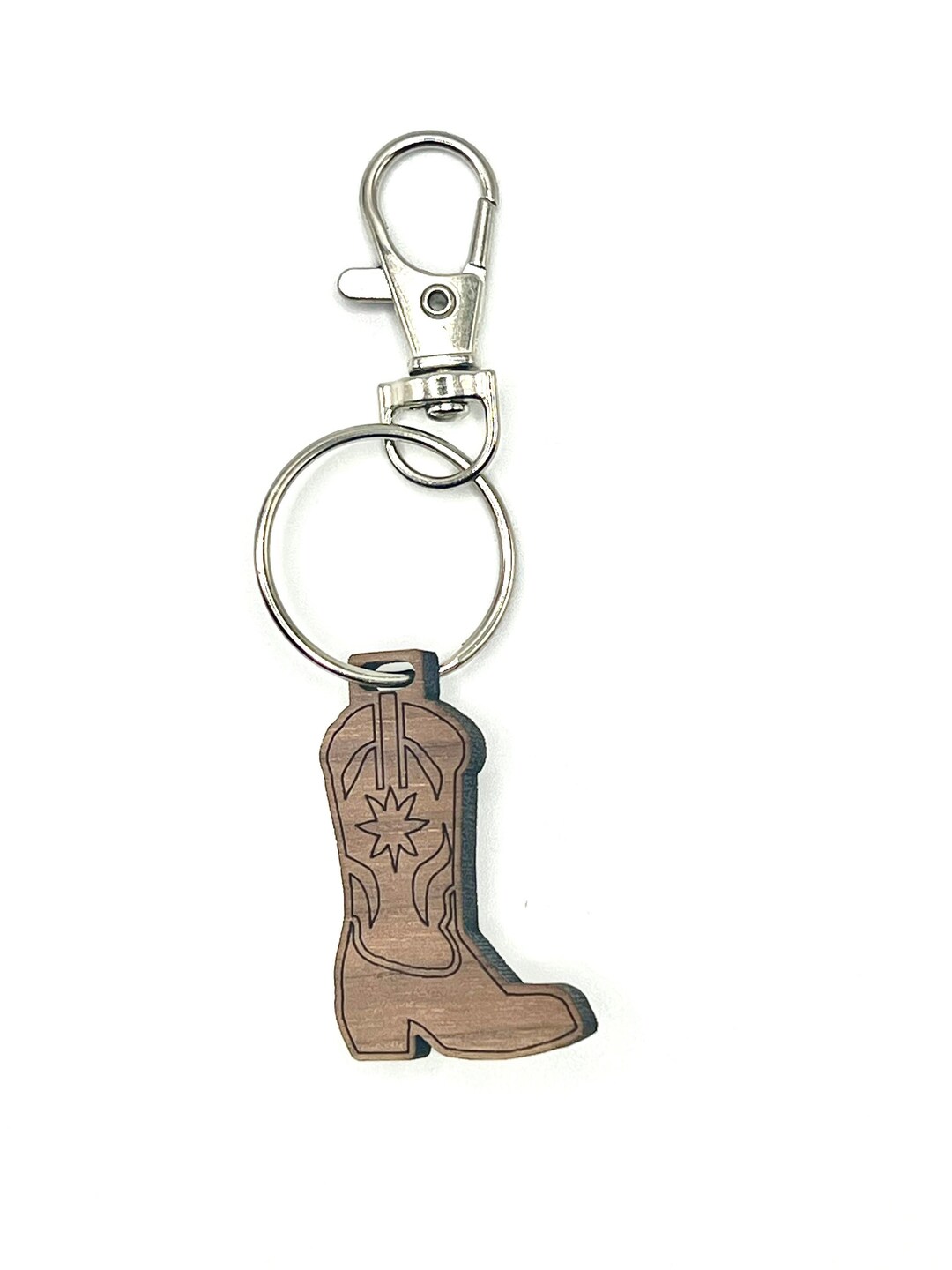 Walnut Cowboy Boot Keychain | Country Western Keychain | Texas Made ...