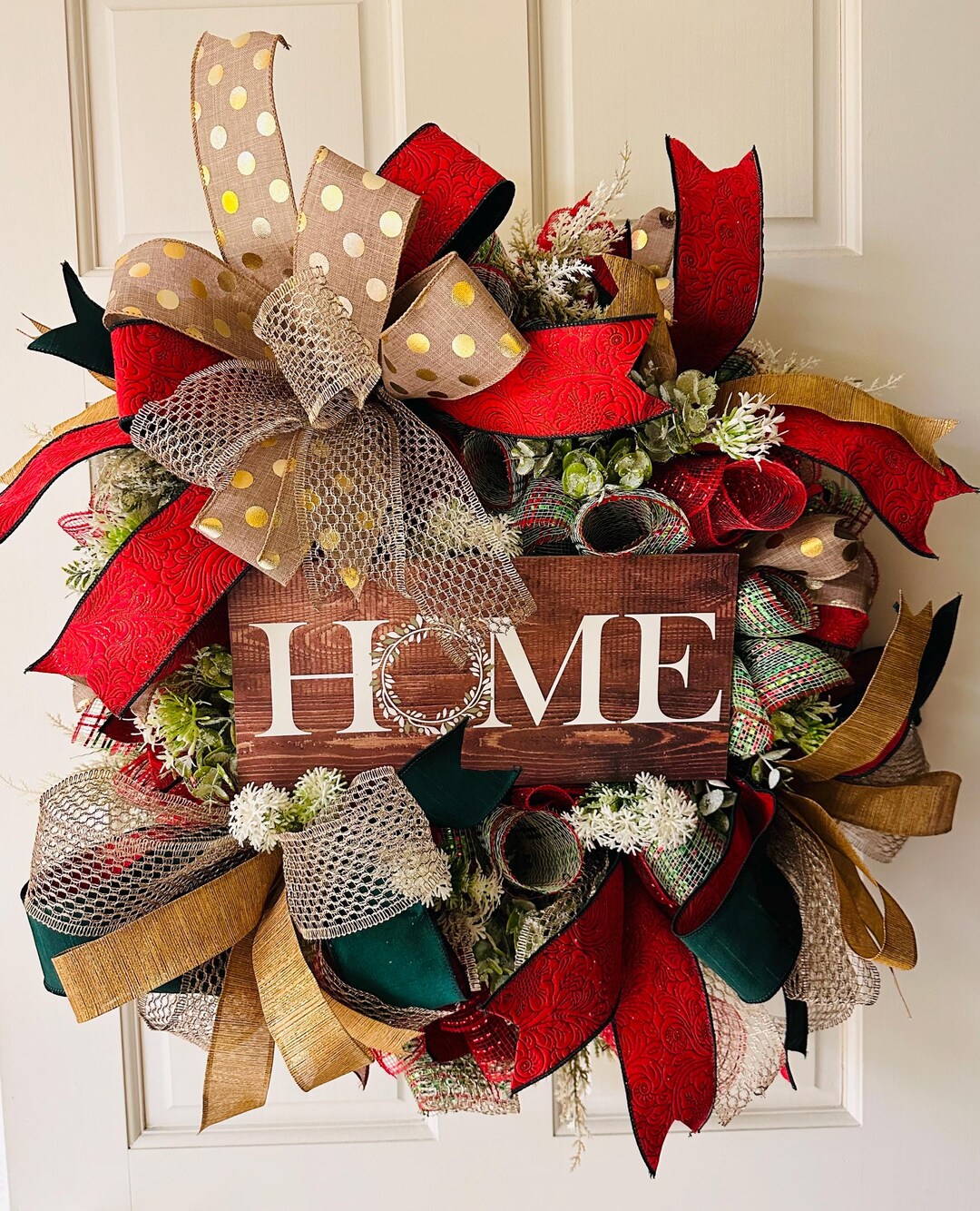 Farmhouse Christmas Wreath, Country Christmas Wreath, Farmhouse ...