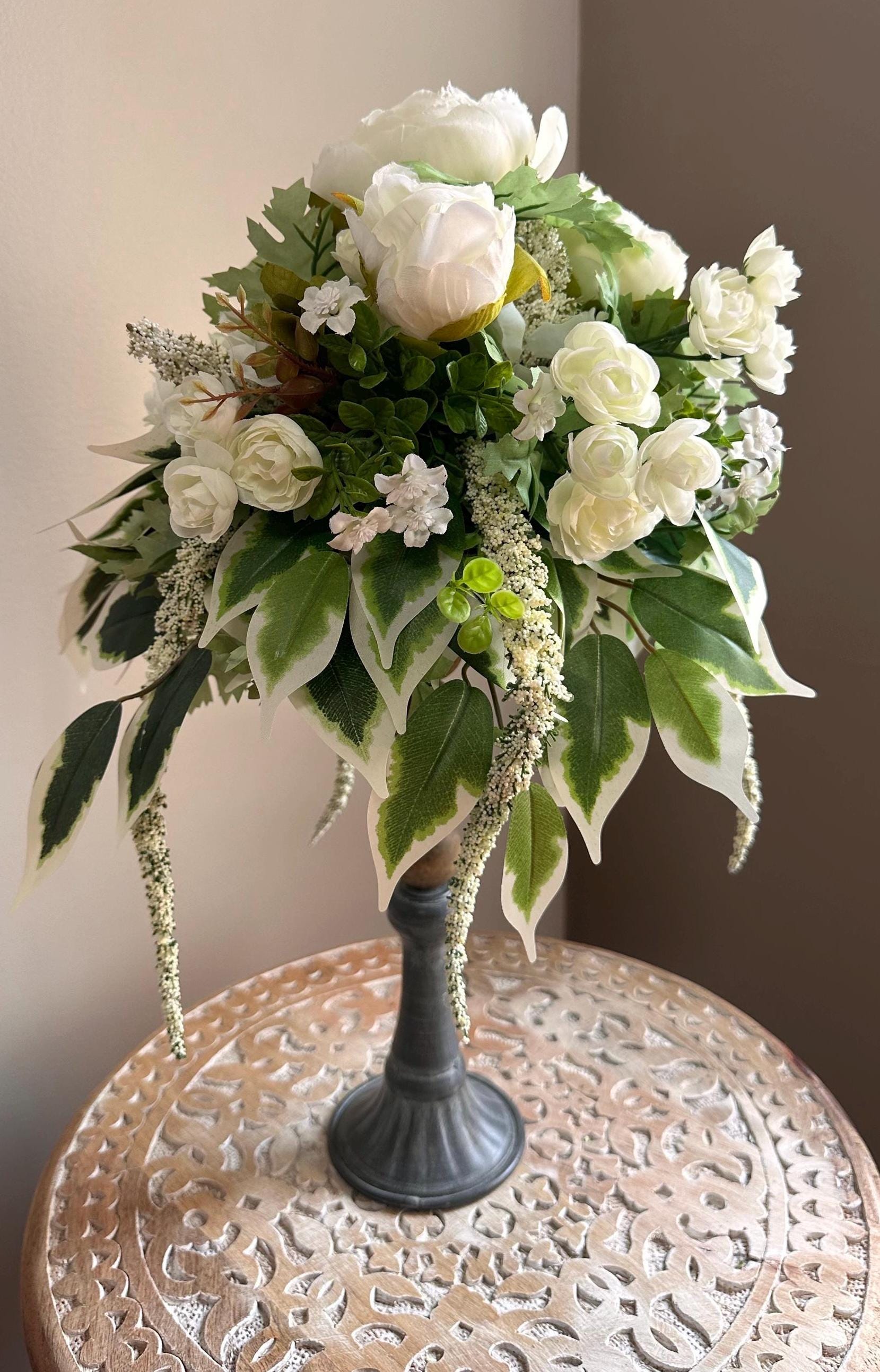 Candlestick Floral Arrangement With Peonies, Every Day Table ...