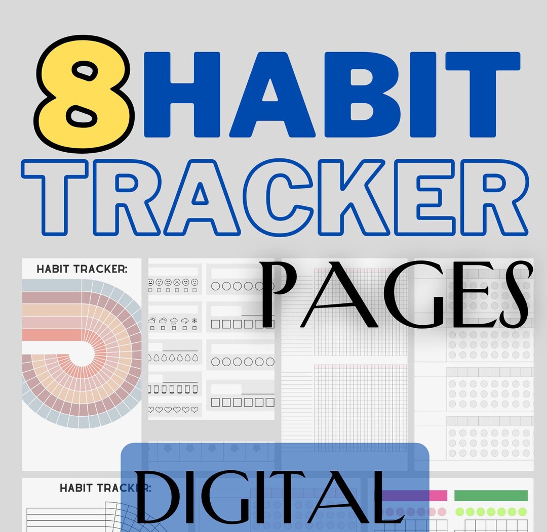 Different Habit TRACKER Pages for Digital Use or PRINTABLE Colorful and ...