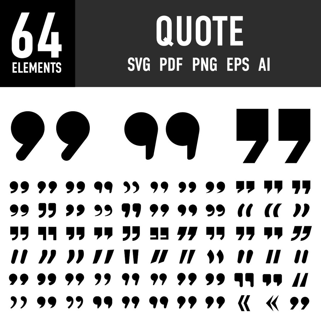 Quote Icon. SVG, Pdf, Png, Eps, Ai File. - Etsy
