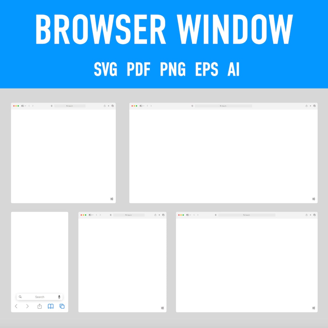 Browser Window. Web Browser. SVG Pdf Png Eps Ai File. - Etsy