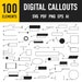 Digital Callouts Titles. SVG, Pdf, Png, Eps, Ai File. - Etsy