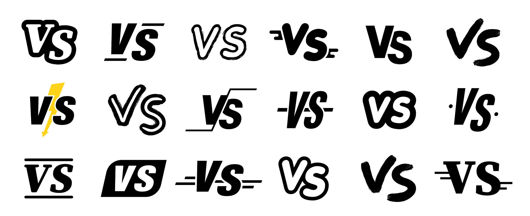 Set of VS Versus Letters Icons Set. SVG Pdf Png Ai File. - Etsy
