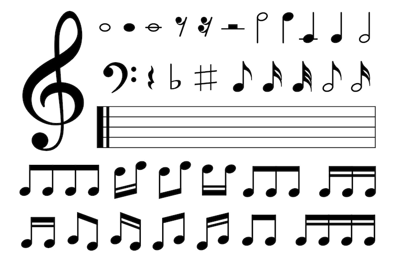 Musical Notes Collection. SVG, Pdf, Png, Eps, Ai File. - Etsy