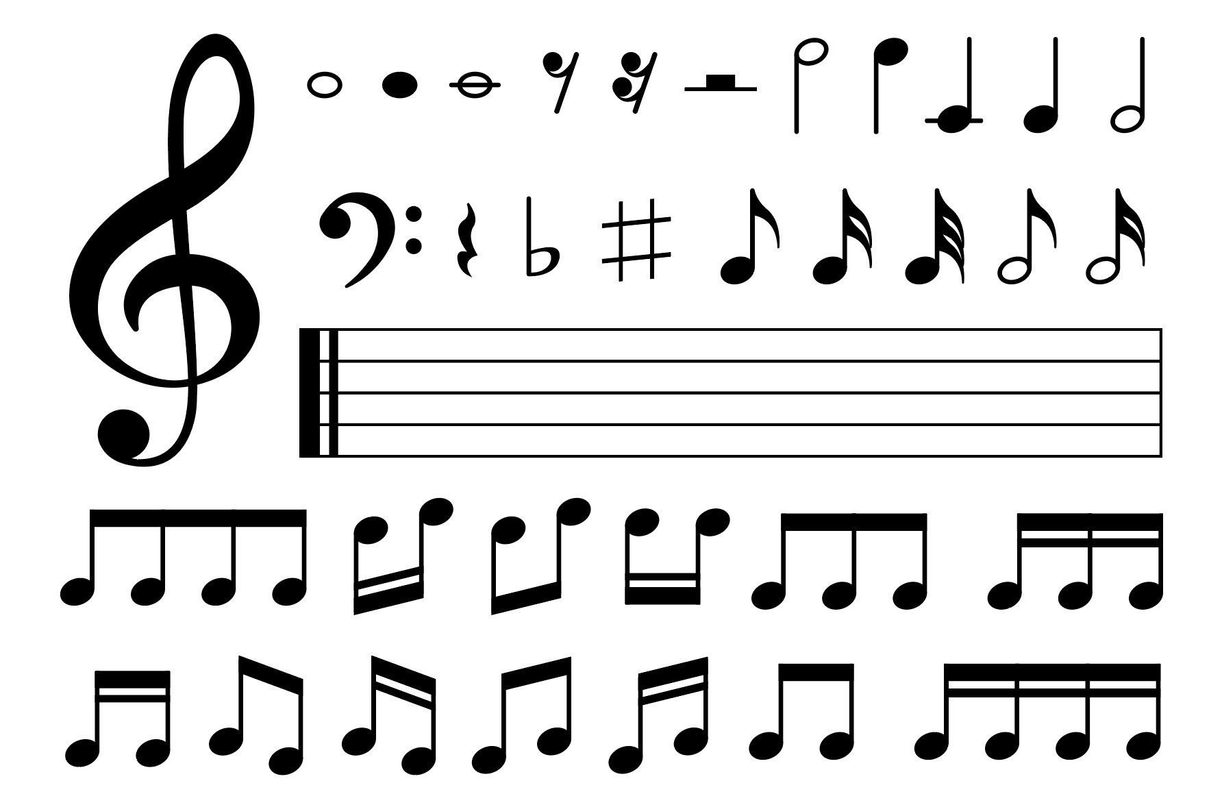 Musical Notes Collection. SVG, Pdf, Png, Eps, Ai File. - Etsy