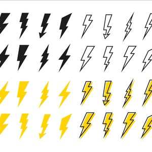 Lightning Icons Set. SVG, Pdf, Png, Eps, Ai File. - Etsy