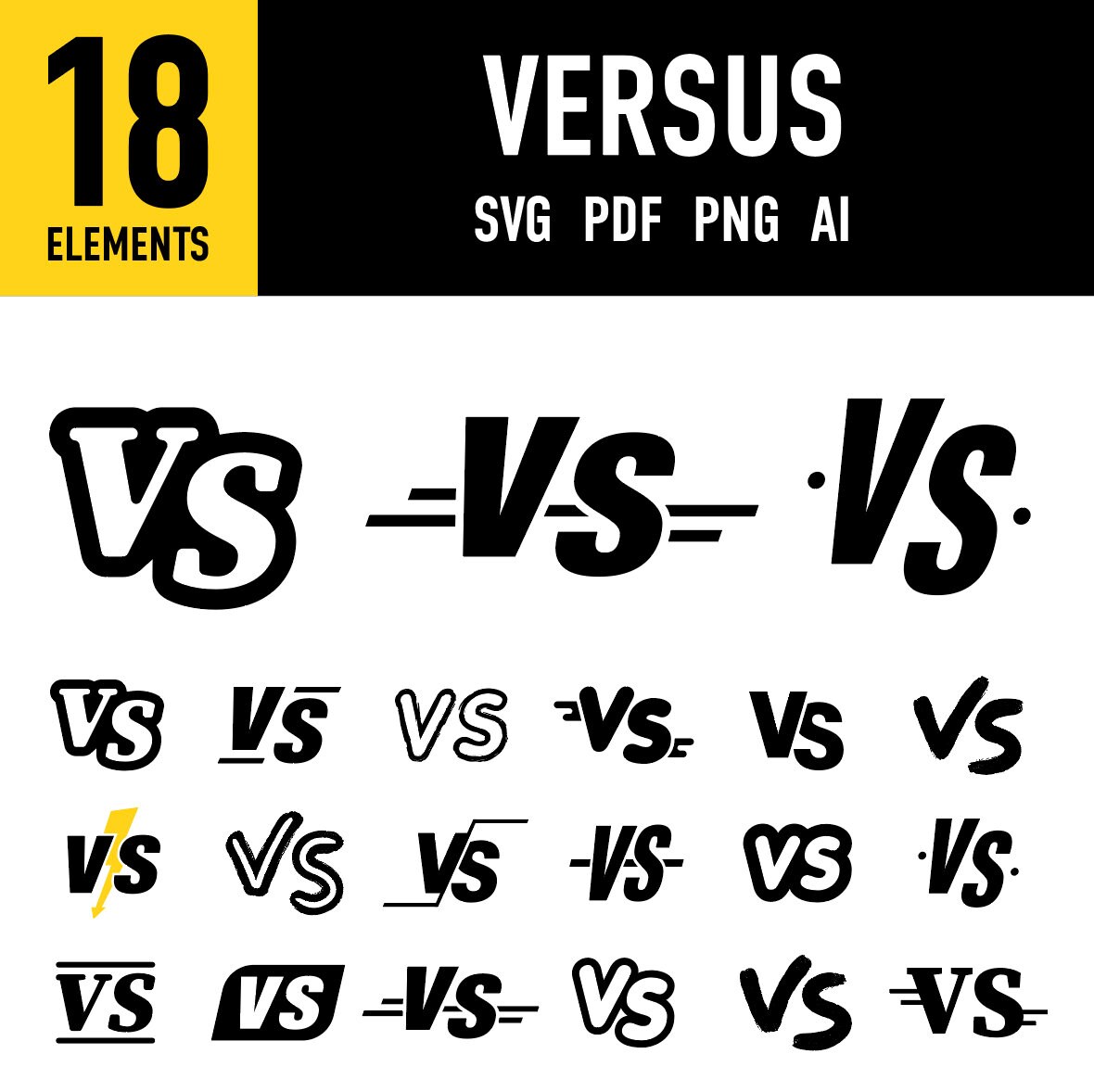 Set of VS Versus Letters Icons Set. SVG Pdf Png Ai File. - Etsy