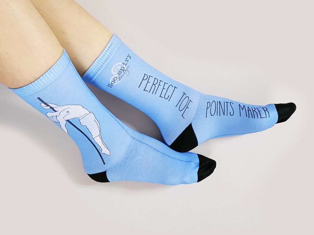Pole Dance Crazy Socks, Pole Dancer Boy Gift, Blue Socks, Point Maker ...