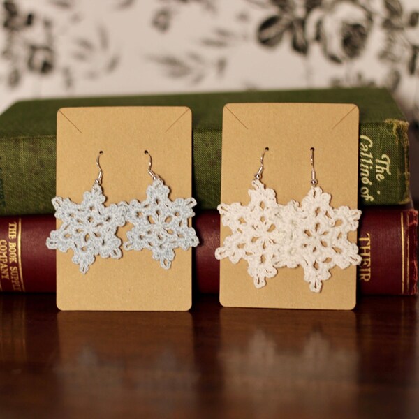Crochet Snowflake Earrings - Etsy