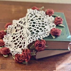Dozen Red Roses Handmade Doily, 11 Inches in Diameter, 100% Cotton ...