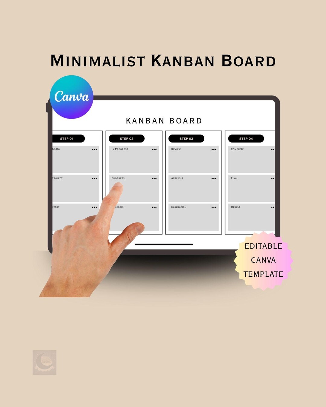 Digital Kanban Board, Canva Kanban Template, Project Planner, Task ...