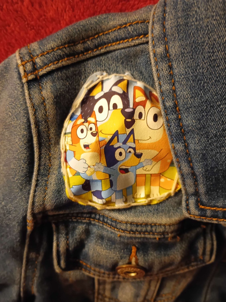 Upcycled Bluey Denim Patch Jacket (medium) - Etsy