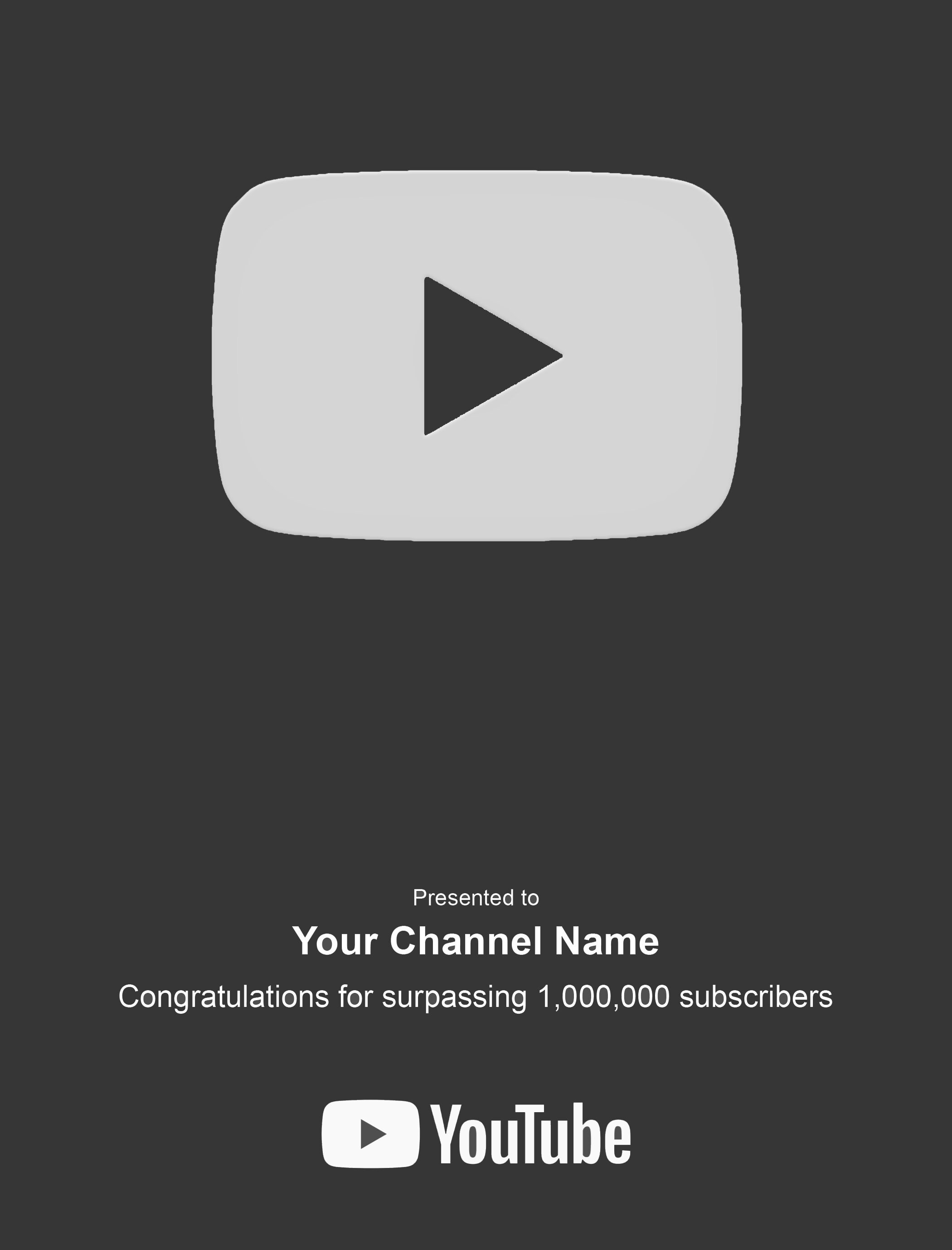 YouTube Play Button Digitales Design-Vorlage Craft Ihr Virtueller ...