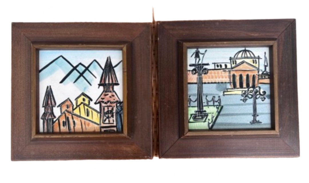 Set of 2 Harris G Strong 1960s MCM High Fired Hand Painted - Etsy