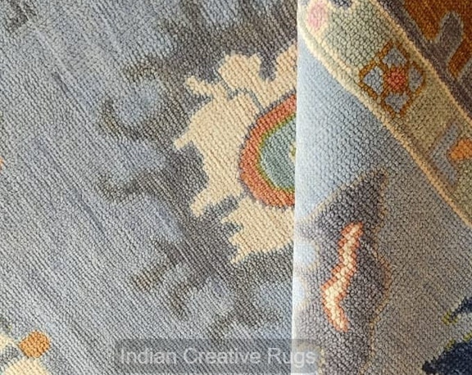 Oushak Rug 9X12 Turkish Knot Rug Hand-knotted Vintage Antique Oushak ...