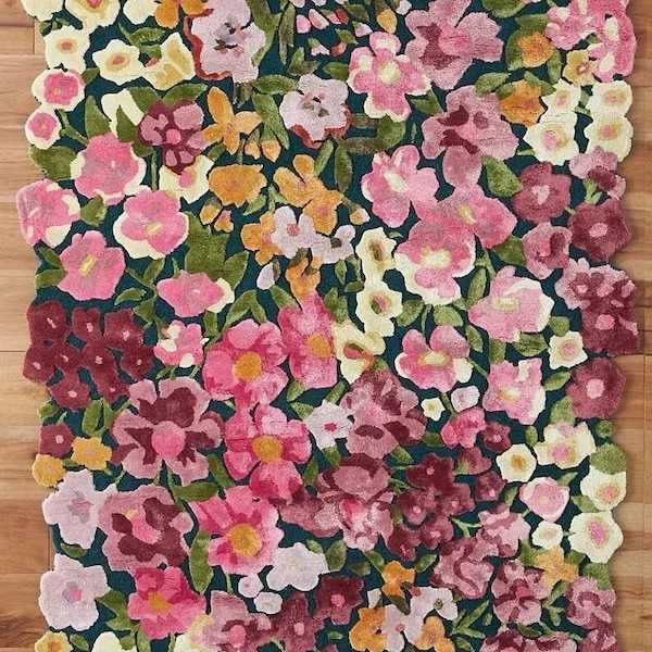Floral Tufted Rug - Etsy