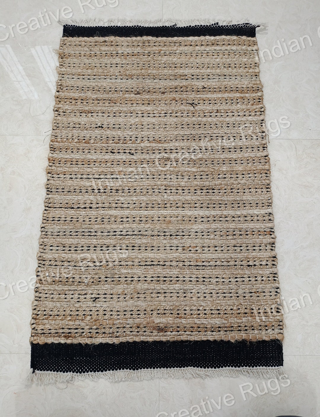 Plain Modern Durries With Jute Rugs Flat Weave in Any Size8x10,9x12 ...