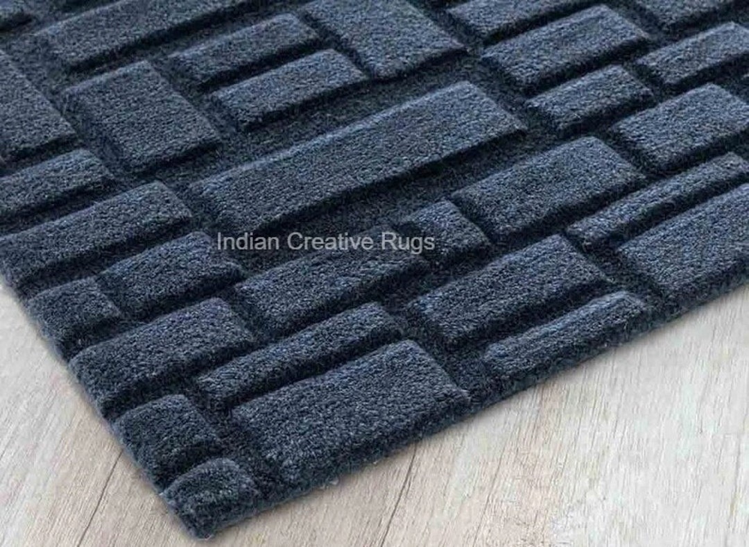 Antique Bricks Design Hand Tufted Made in Any Colour Bed Room, Kitchen ...