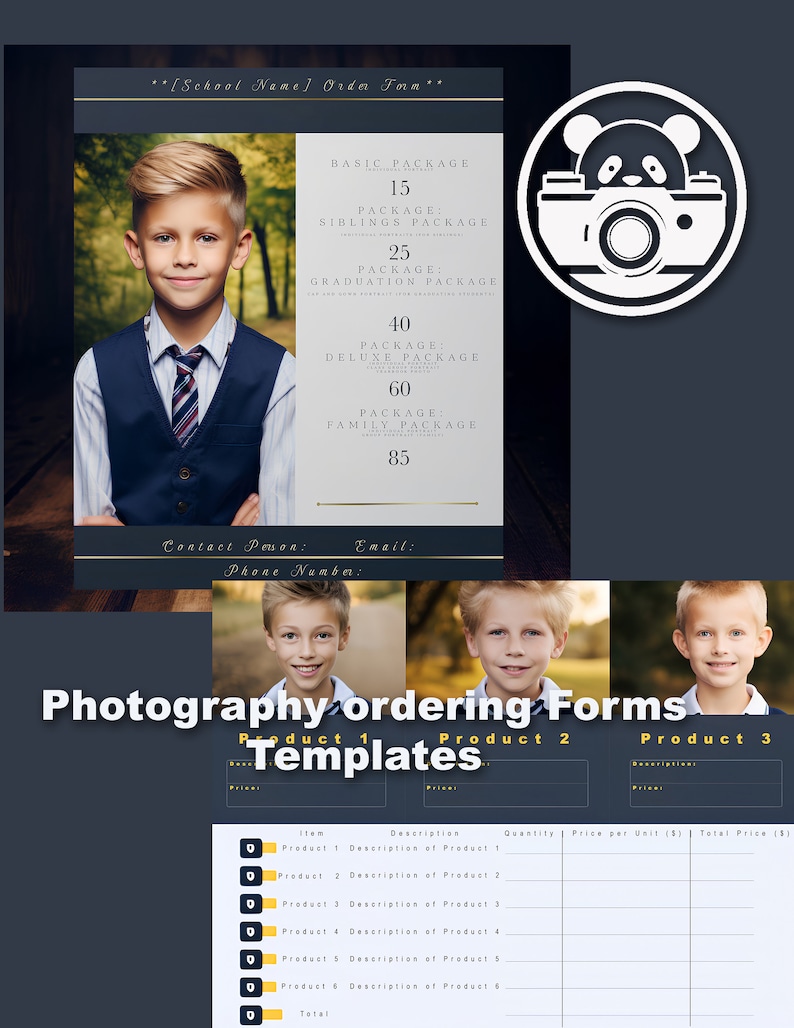 School Photo Order Form Template Editable Digital Download PSD - Etsy