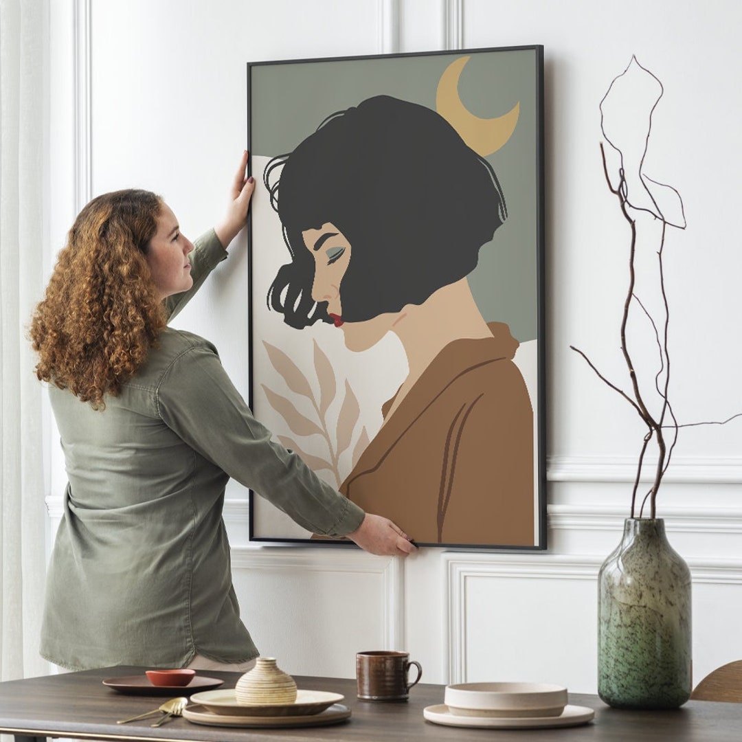 Stylized Profile Art Print, Ethereal Wall Decor Masterpiece, Beautiful ...