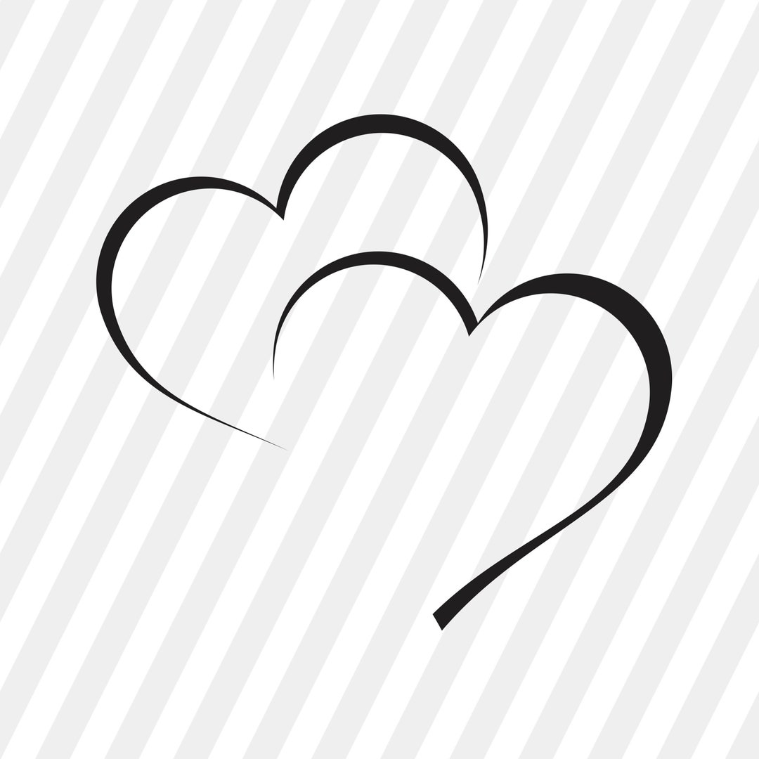 Two Open Hearts 5 instant Download in Black 1-png 1-svg - Etsy