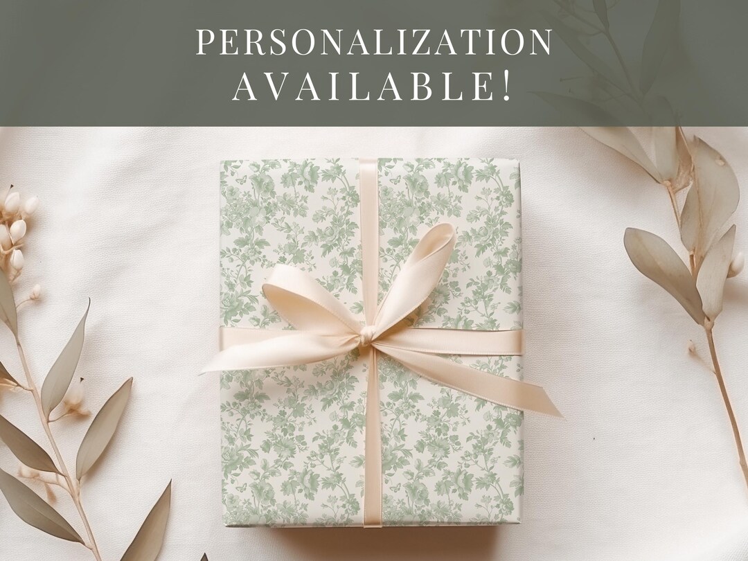 Chinoiserie Green Toile Wrapping Paper Green Wrapping Paper French ...