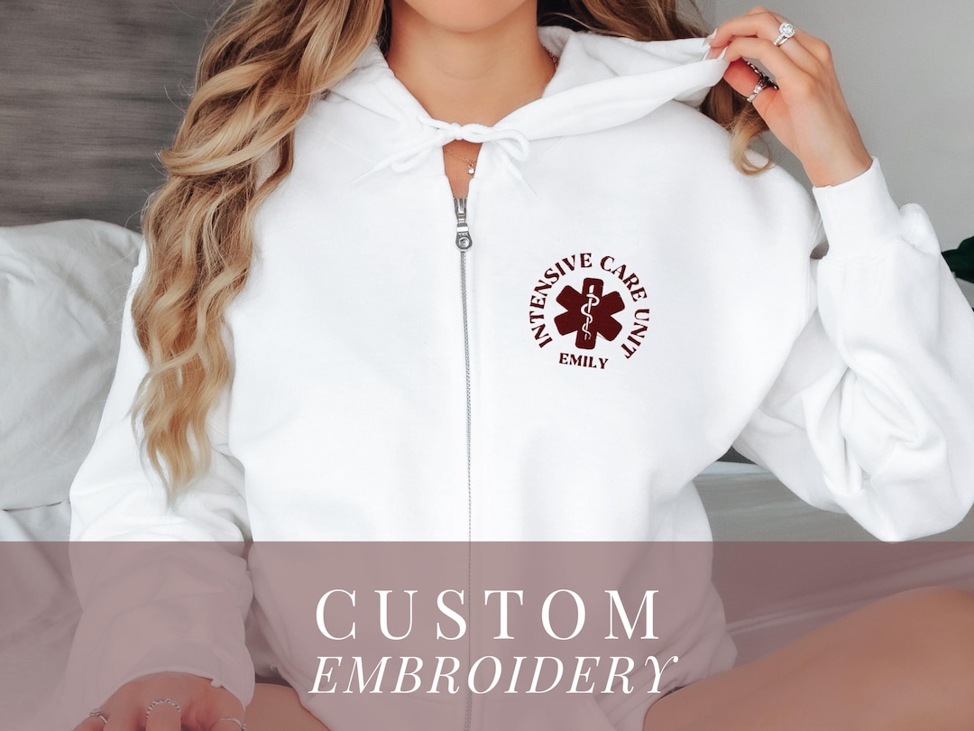 Embroidered Medical Jacket Custom Nurse Zip up Embroidery Medical ...