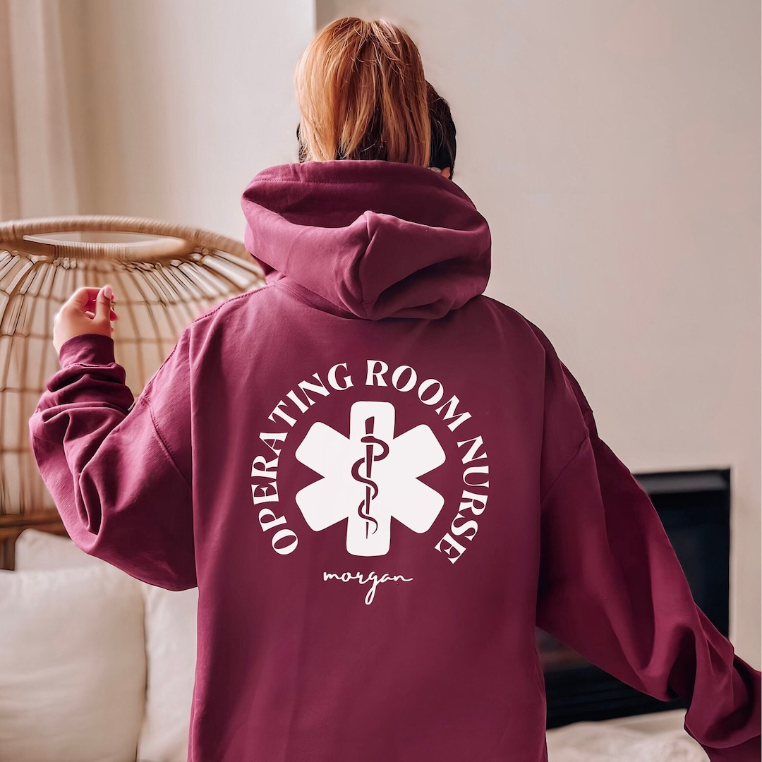 Operating Room Nurse Zip up Hoodie OR Nurse Jacket Personalized Nursing ...