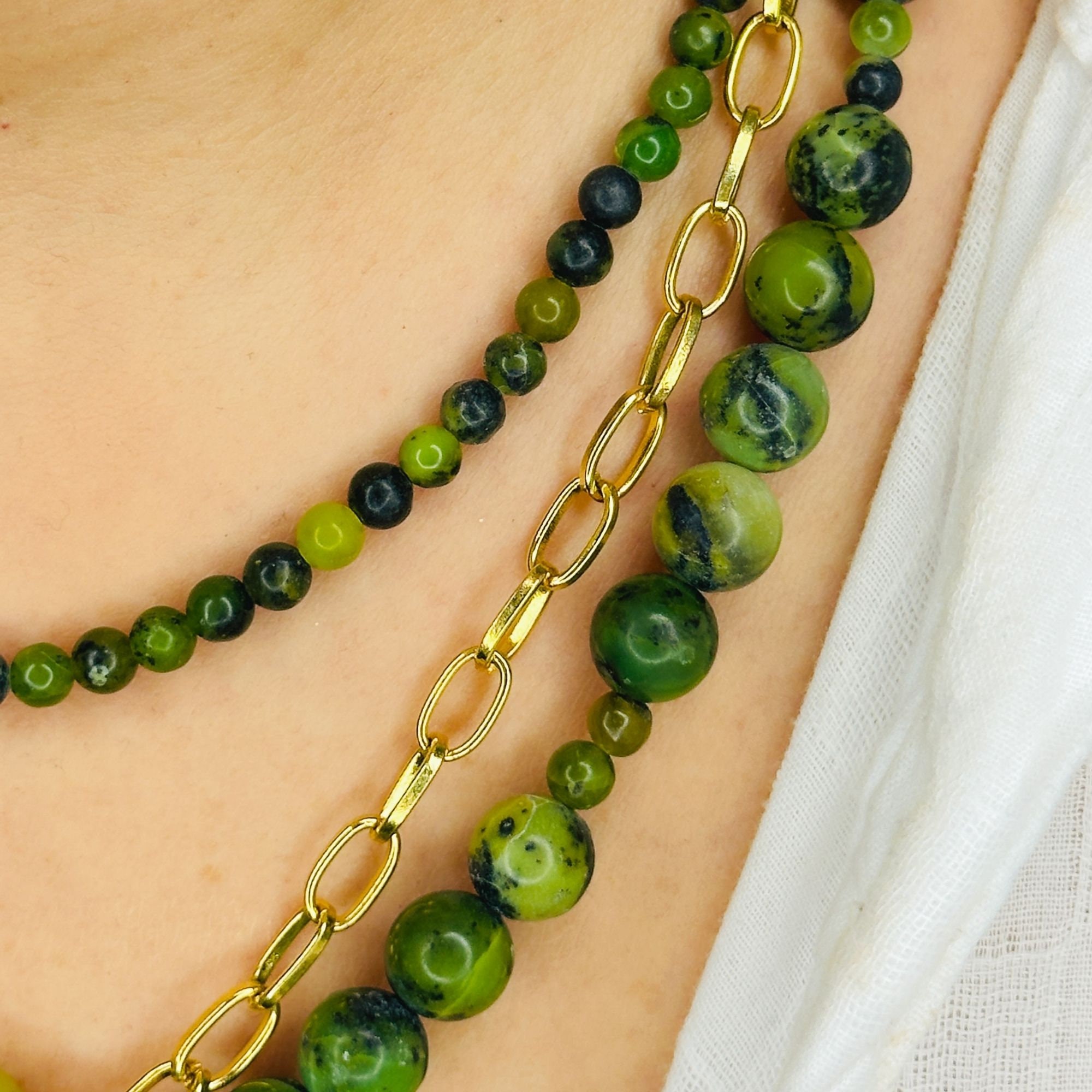 Handmade Green Jade Gemstone Necklace-genuine Jade Jewelry-personalized ...