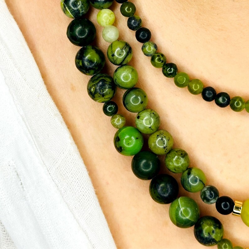 Handmade Green Jade Gemstone Necklace-genuine Jade Jewelry-personalized ...