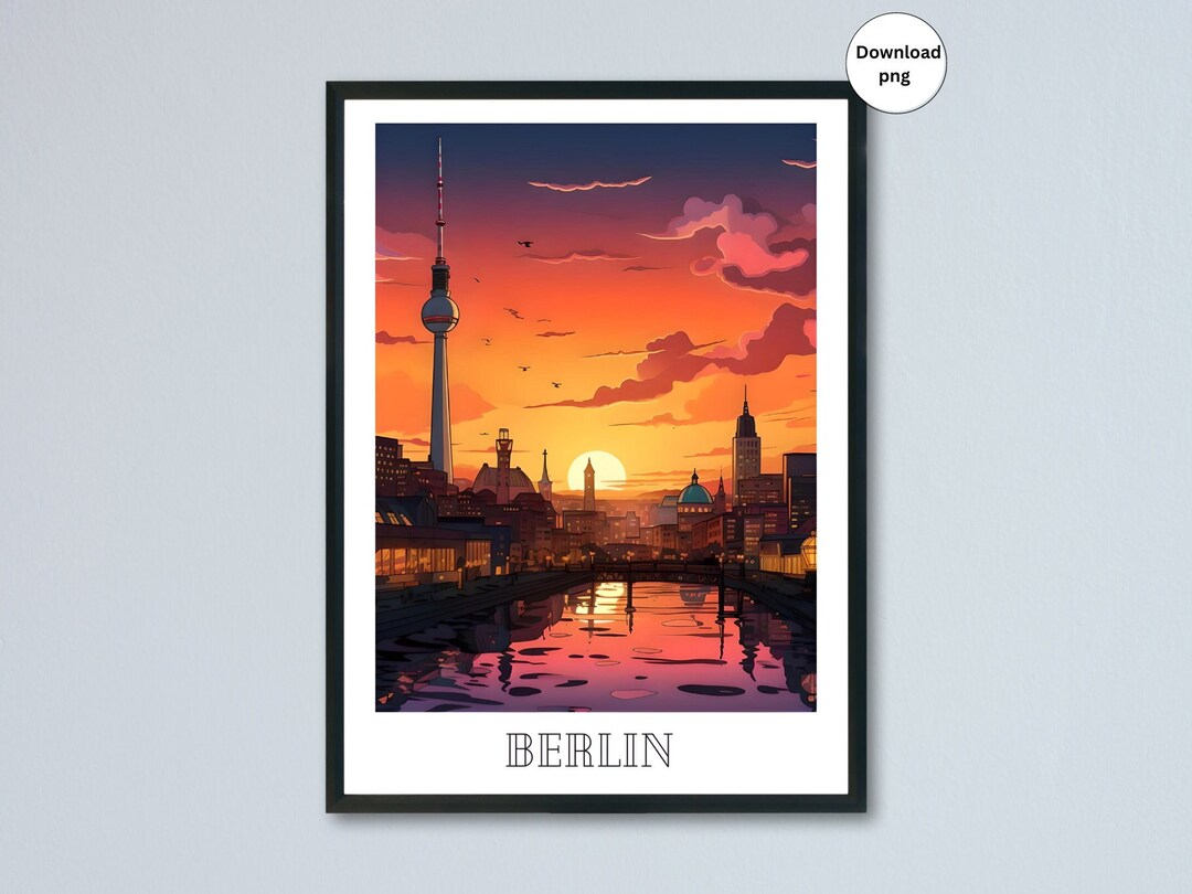 Berlin Poster Sunset Printable - Etsy