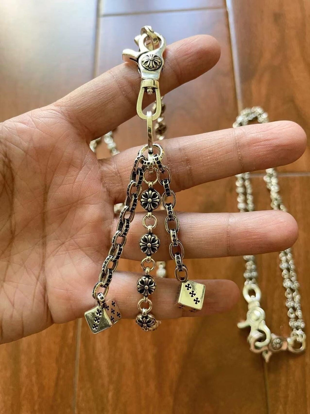 Gothic Y2K Chain Grunge Chrome Style Chain Silver Wallet Chain Pants ...