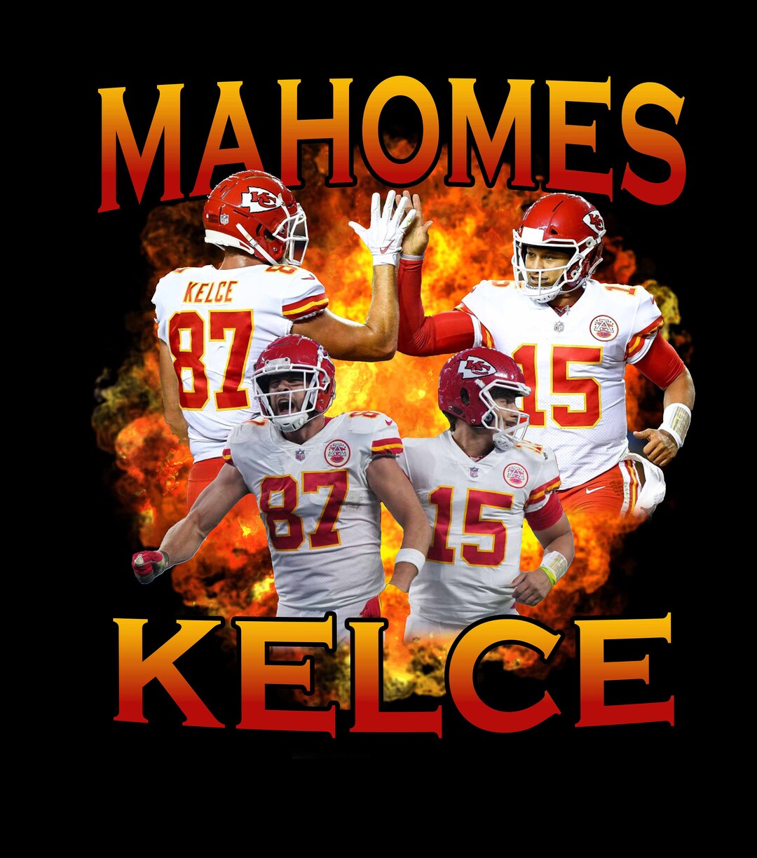 Pat Mahomes | Travis Kelce | T-shirt PNG | Bootleg T-shirt PNG ...