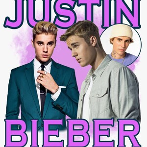 JUSTIN BIEBER T Shirt Design PNG, Vintage Rap Bootleg Png, Instant ...