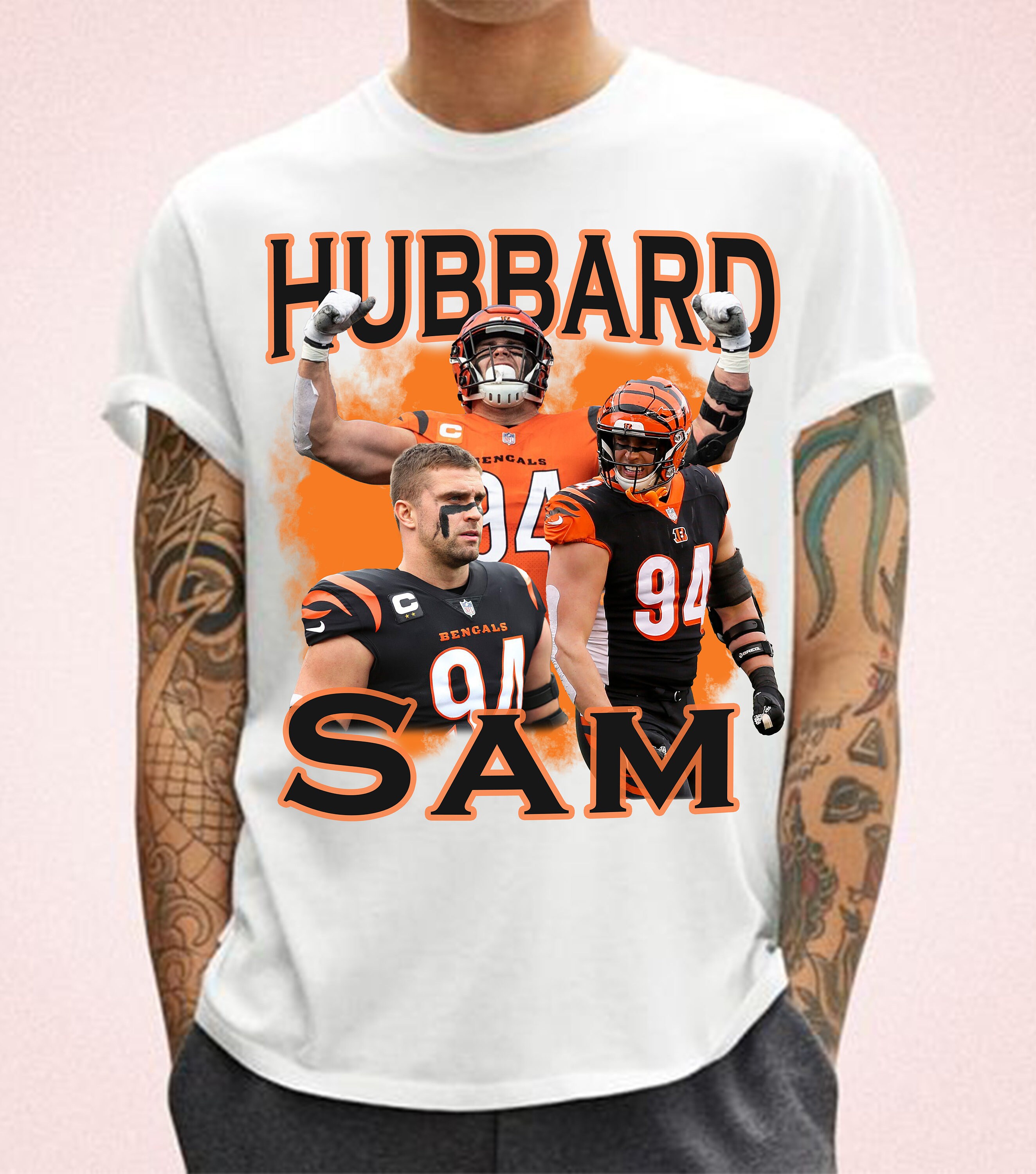 Sam Hubbard PNG Bengal PNG Printable Bootleg T-shirt Design Football ...