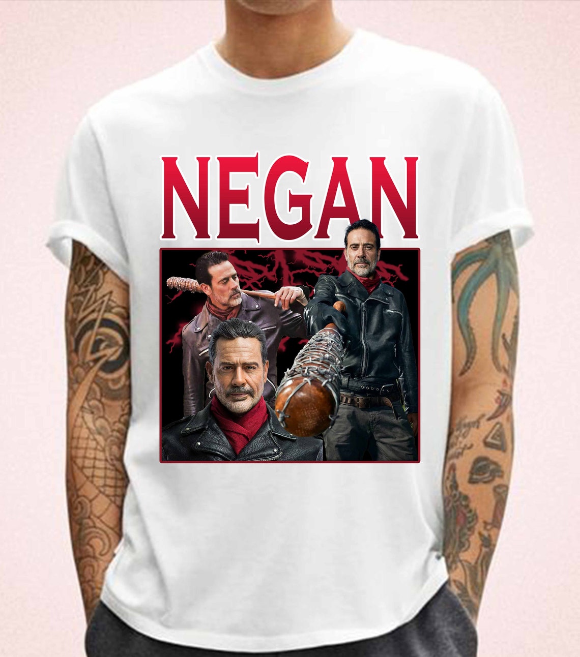 Negan Vintage Washed Shirt Png | Actor Graphic Unisex Hoodie ...