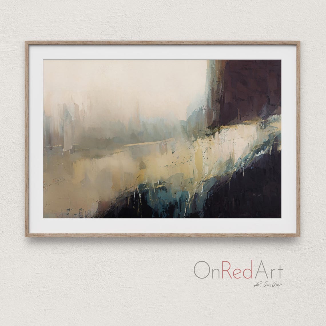 Giant Behind the Veil – Atmospheric Wall Art in Earth and Mist Tones ...