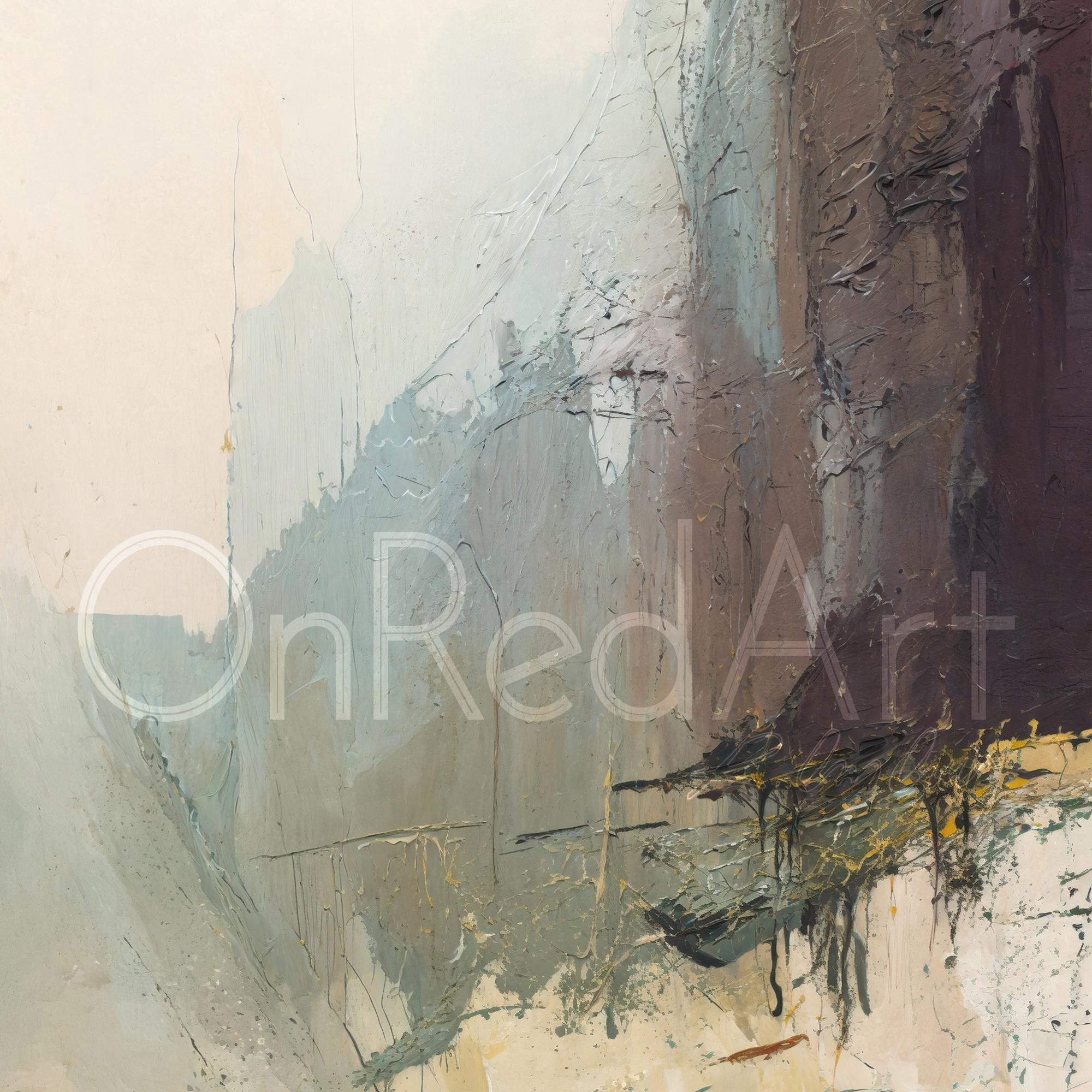 Giant Behind the Veil – Atmospheric Wall Art in Earth and Mist Tones ...