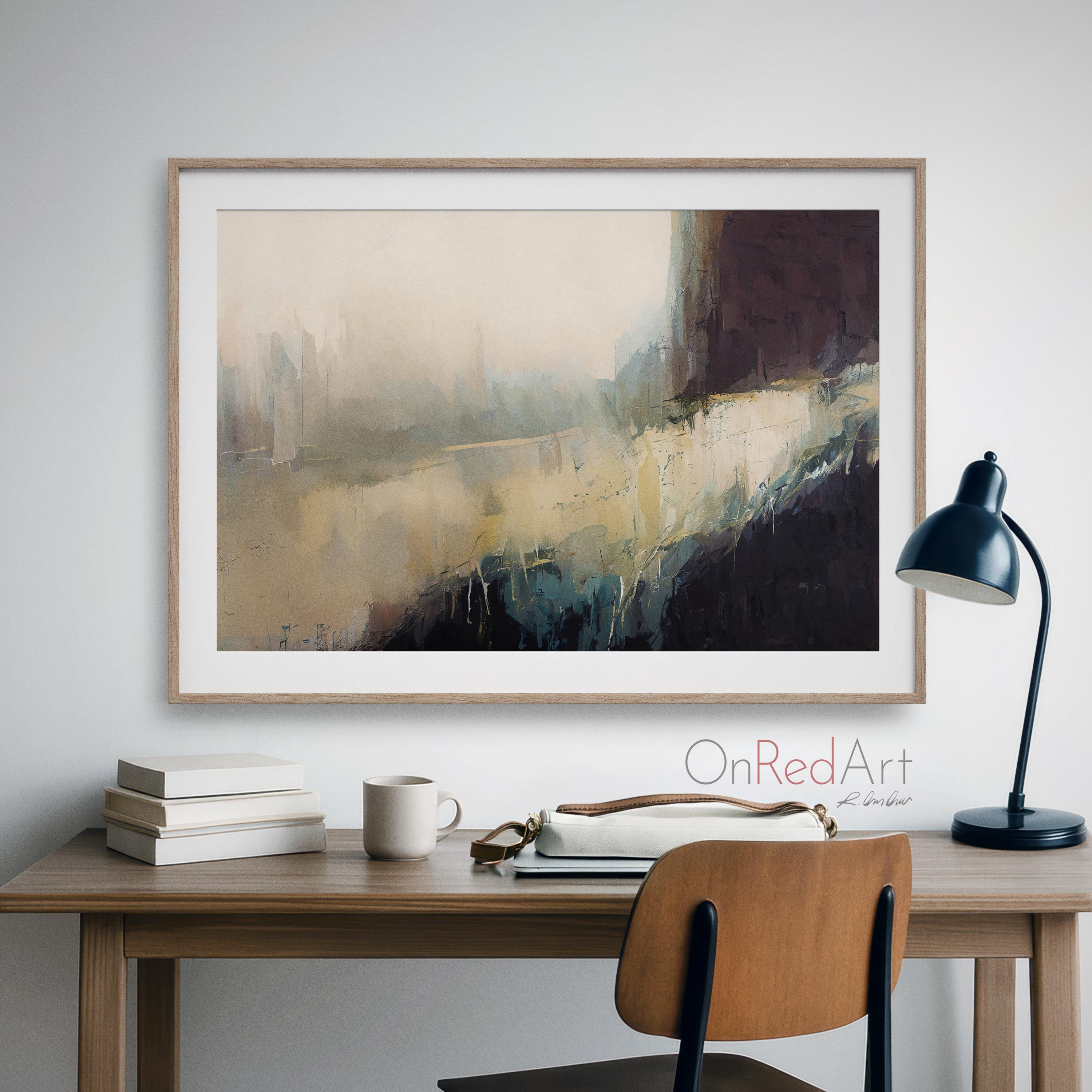 Giant Behind the Veil – Atmospheric Wall Art in Earth and Mist Tones ...