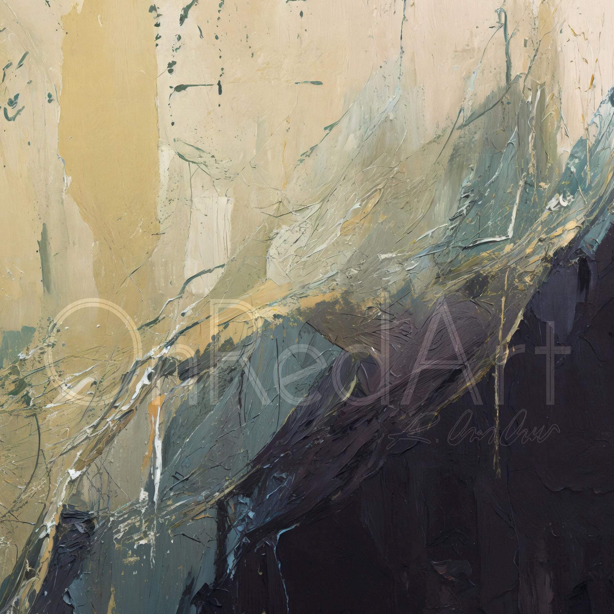 Giant Behind the Veil – Atmospheric Wall Art in Earth and Mist Tones ...