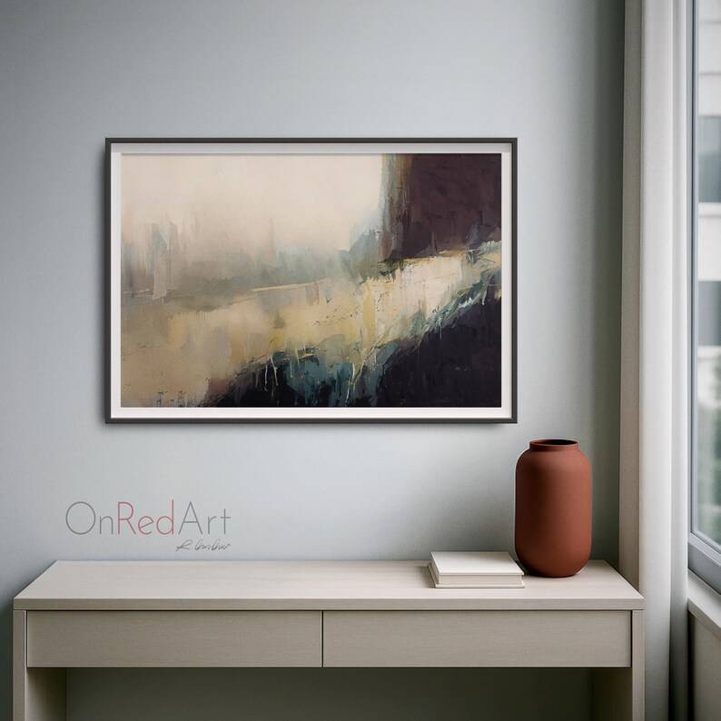 Giant Behind the Veil – Atmospheric Wall Art in Earth and Mist Tones ...