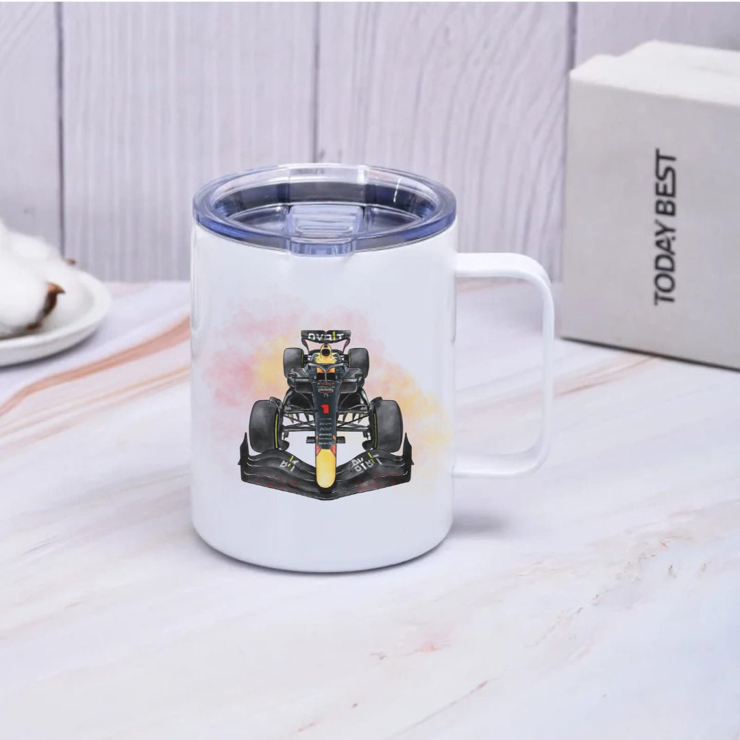 Formula 1 Red Bull Coffee Mug With Lid: Max Verstappen and Liam Lawson ...