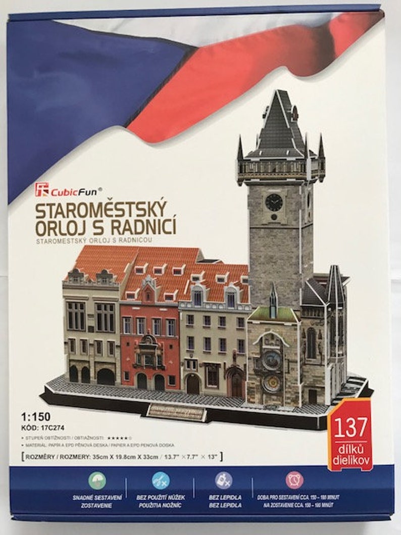 3D Puzzle Town Hall Clock Prague Old Town Clock Astronomical Clock ...