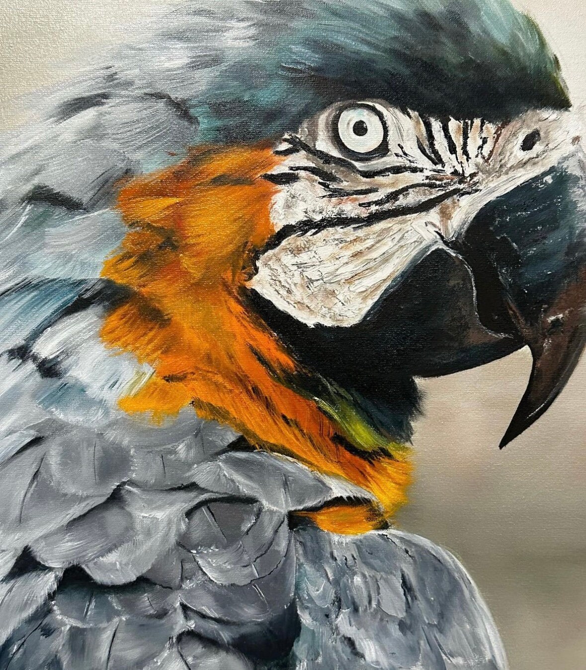 Parrots Colorful Oil Painting Macaw Painting, Tropical Bird Art ...