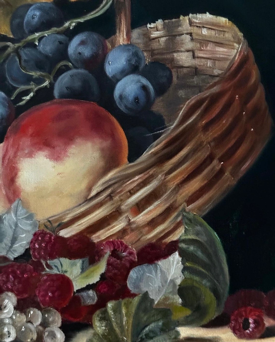 Flemish Still Life Oil Painting: Fruit & Glass Art (23.6x19.6 In) - Etsy