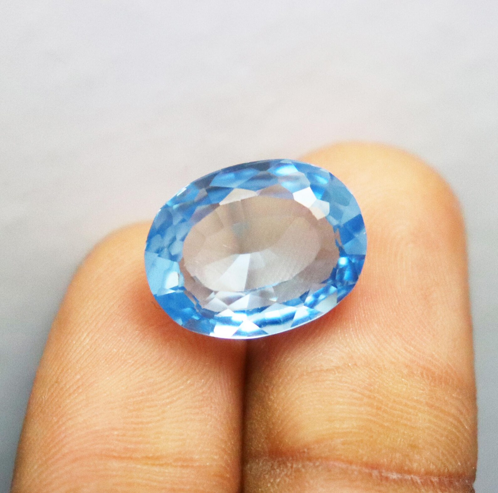 Natural Light Blue Aquamarine Oval Cut 14.10ct Blue Aquamarine Genuine ...