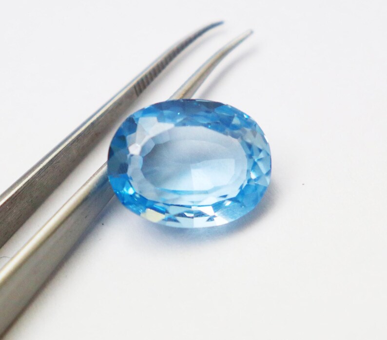 Natural Light Blue Aquamarine Oval Cut 14.10ct Blue Aquamarine Genuine ...