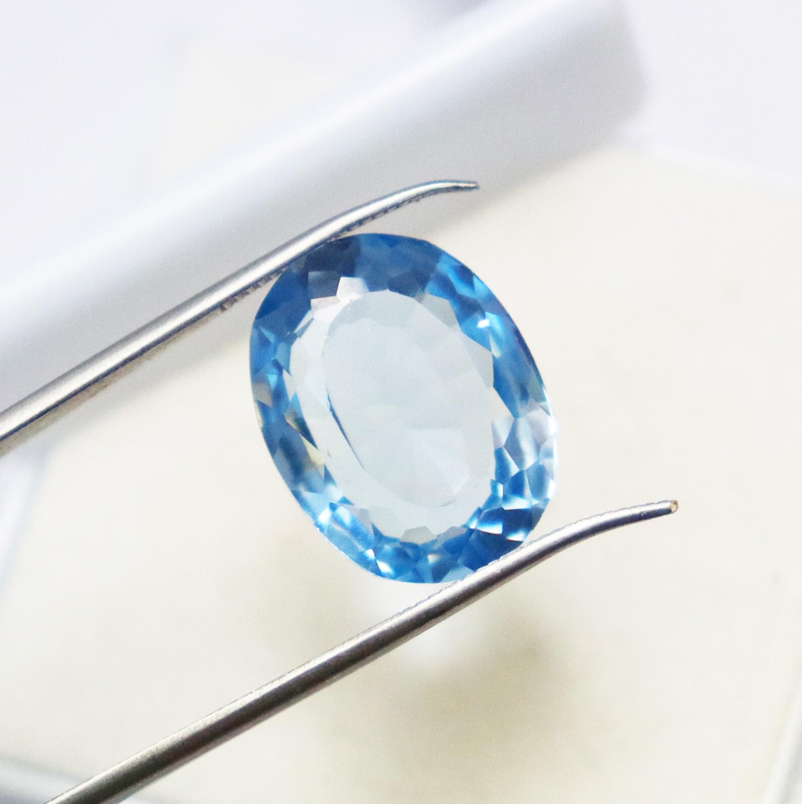 Natural Light Blue Aquamarine Oval Cut 14.10ct Blue Aquamarine Genuine ...