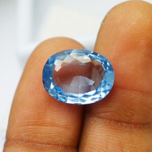 Natural Light Blue Aquamarine Oval Cut 14.10ct Blue Aquamarine Genuine ...